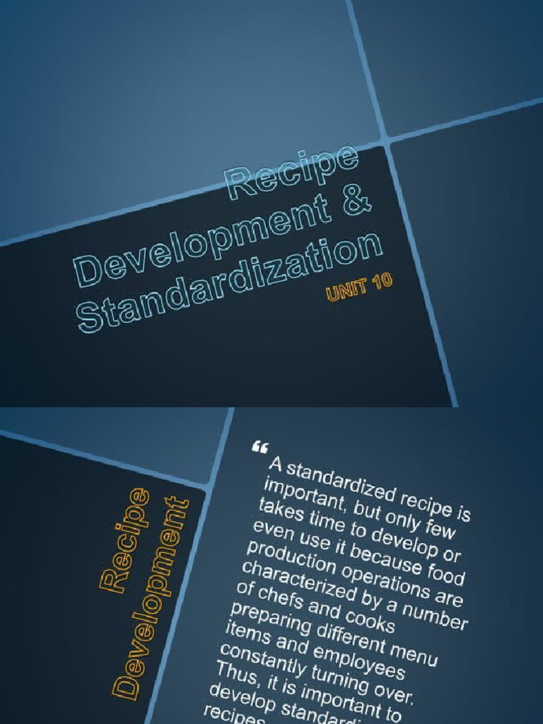 Recipe-Development-and-Standardization | PDF