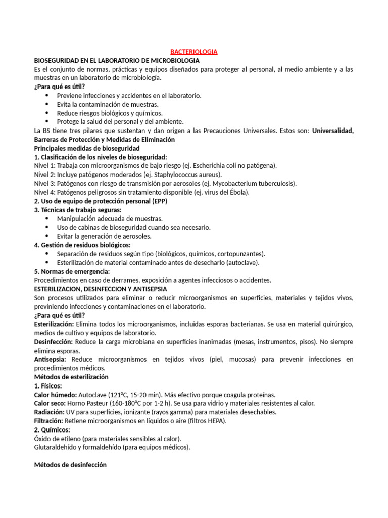 Bacterio Log I A | PDF | Las bacterias | Esterilización (Microbiología)