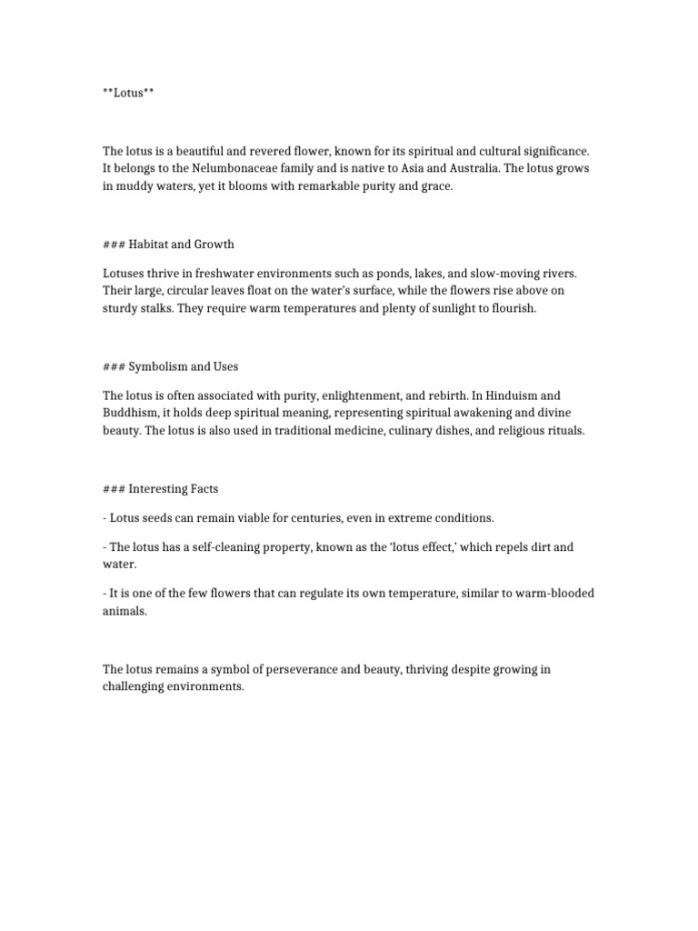 Lotus: Symbolism and Growth Insights | PDF