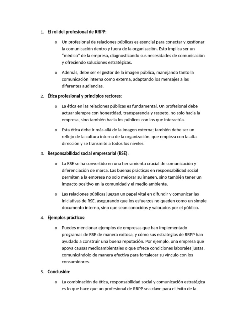 El Rol Del Profesional de RRPP | PDF | Responsabilidad social corporativa | Marca