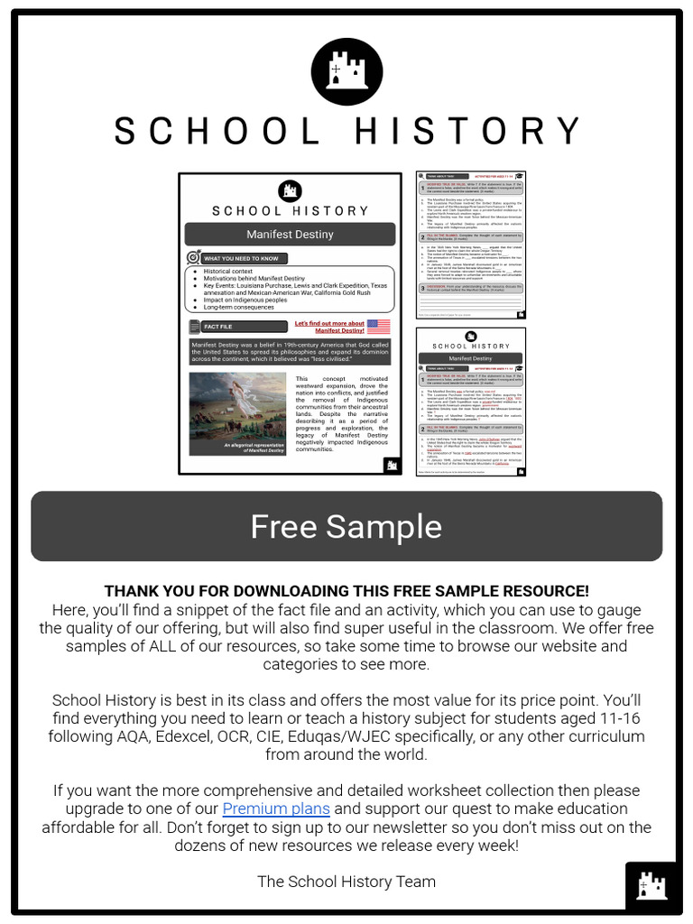 Manifest Destiny Resource Sample | PDF