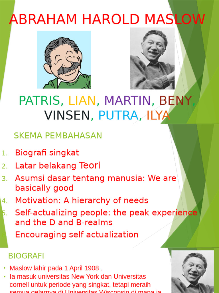 Abraham Harold Maslow Hasil Ppt Klmpk Xaverian | PDF