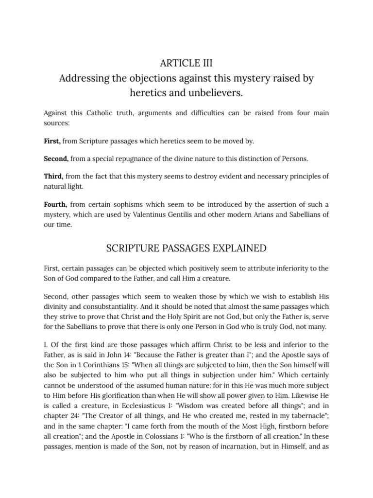 Defending the Trinity's Consubstantiality | PDF | God The Father ...