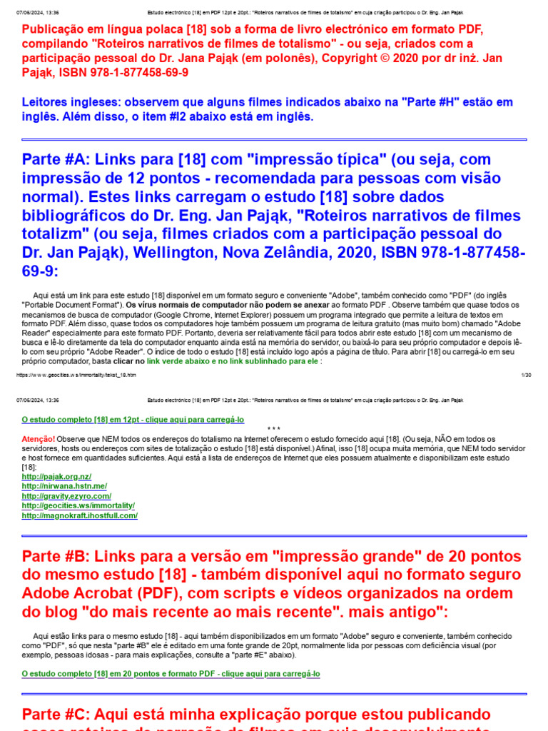 Estudo Electrónico (18) em PDF 12pt e 20pt. - Roteiros Narrativos de ...