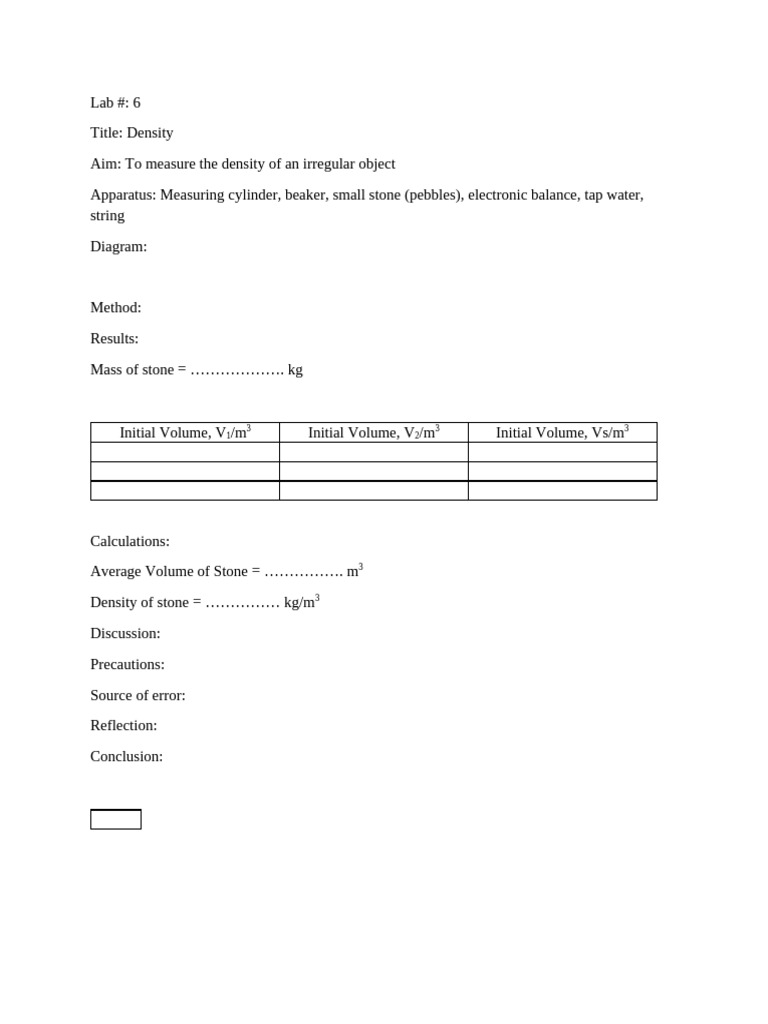 Lab #6 - Density | PDF