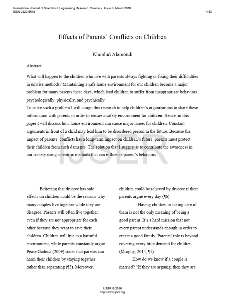 Effects-of-Parents-Conflicts-on-Children | PDF | Feeling | Emotions