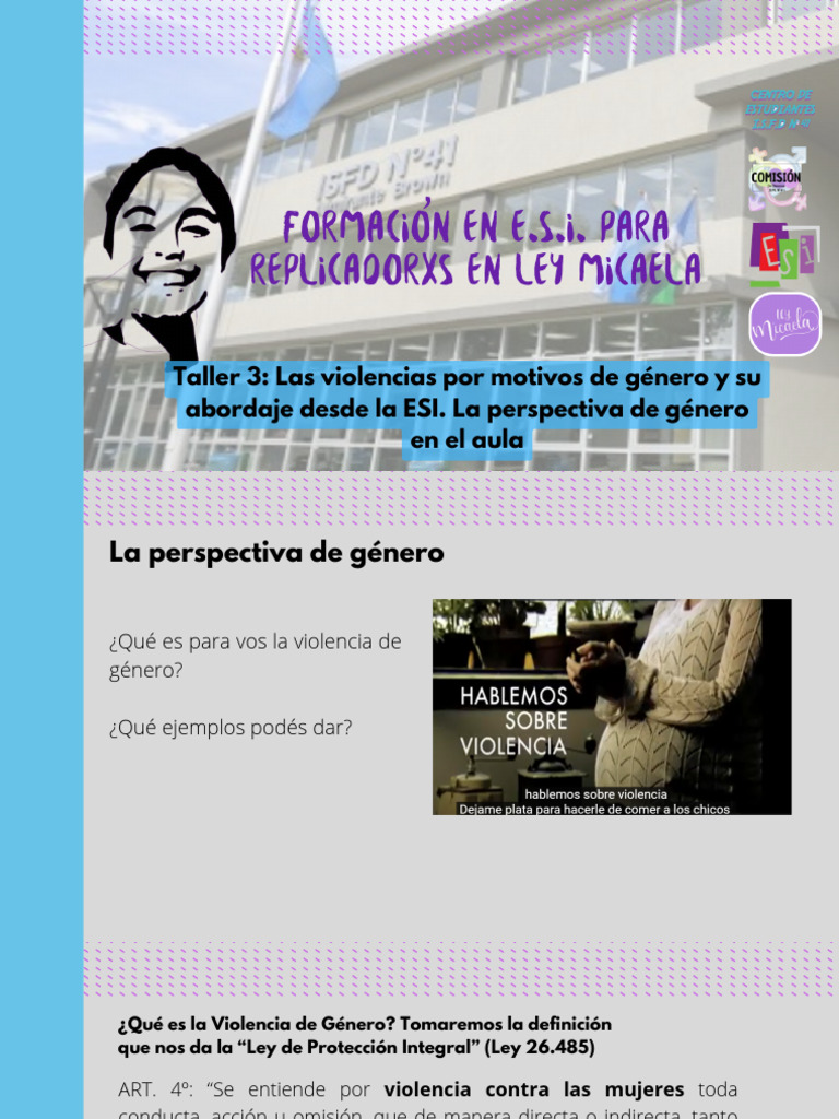 Taller 3. Las Violencias Por Motivos de Género y Su Abordaje Desde La ...