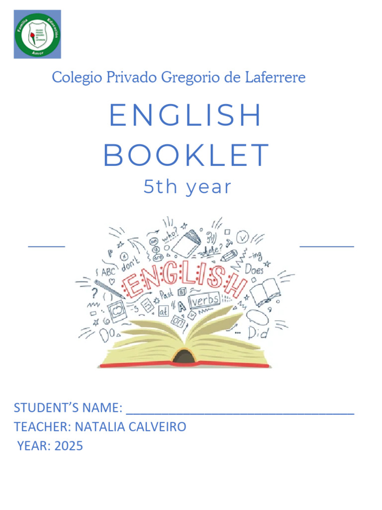 English Booklet 5th Year.pdf (1) | PDF | Evaluación | Lingüística