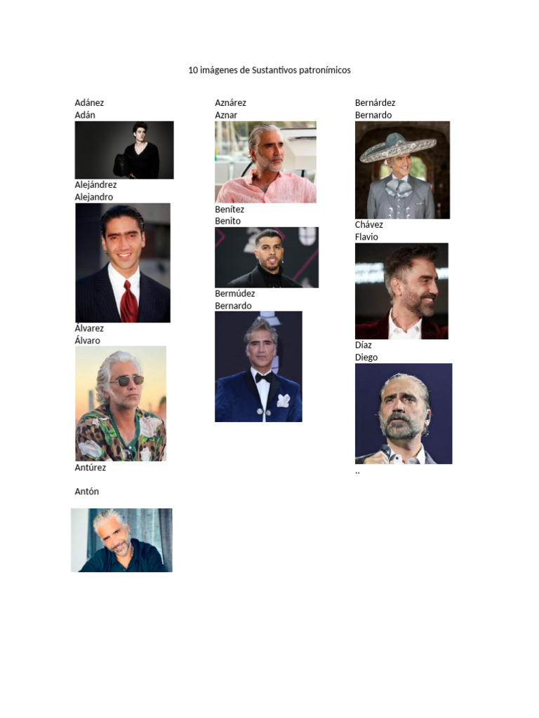 10 Imágenes de Sustantivos Patronímicos | PDF