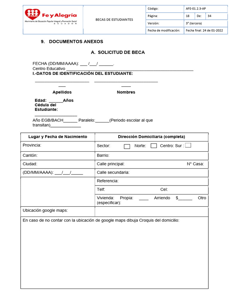 1.solicitud de Beca | PDF