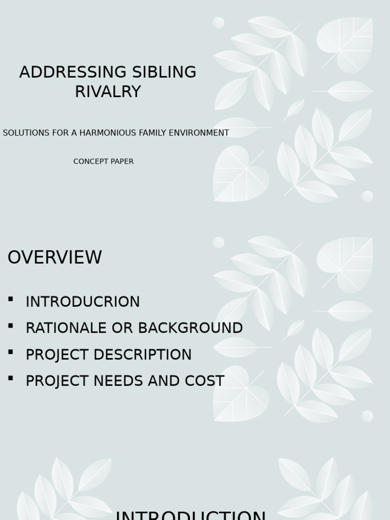 Solutions for Sibling Rivalry Issues | PDF | Sibling | Conflict Resolution
