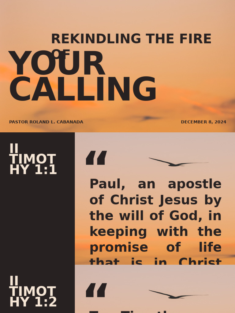 Rekindling The Fire of Your Calling | PDF | Religious Belief And ...