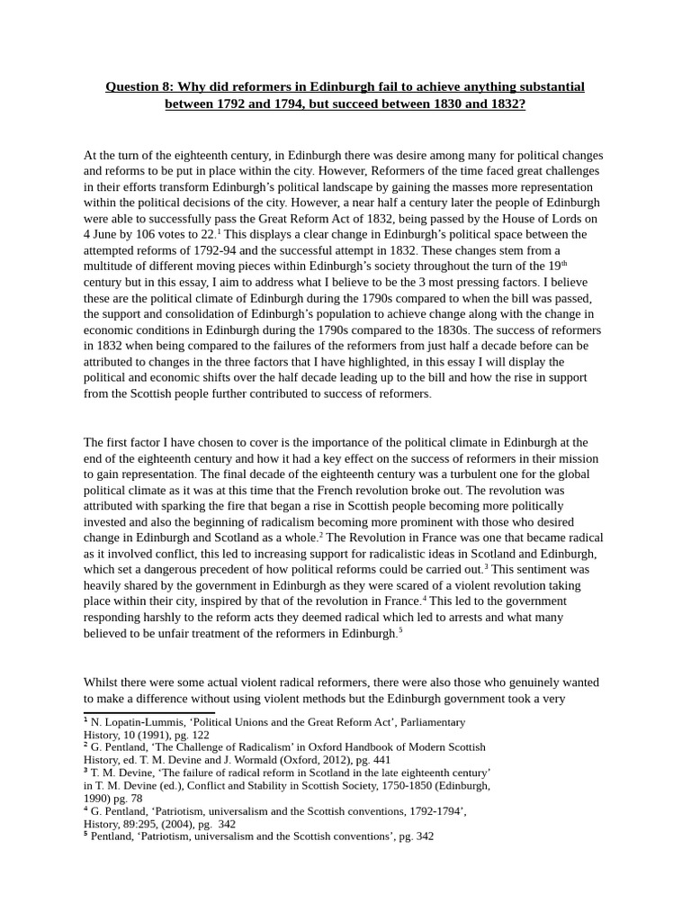 The History of Edinburgh Assigment 1 B272003 | PDF | Edinburgh | Scotland