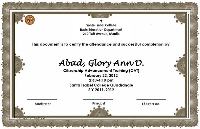 Cat Certificate 2 | PDF