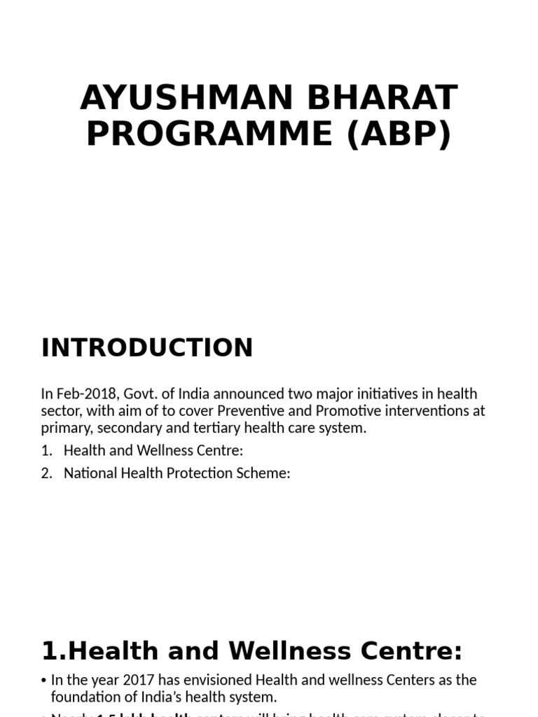 Ayushman Bharat Programme | PDF | Public Services | Social Programs