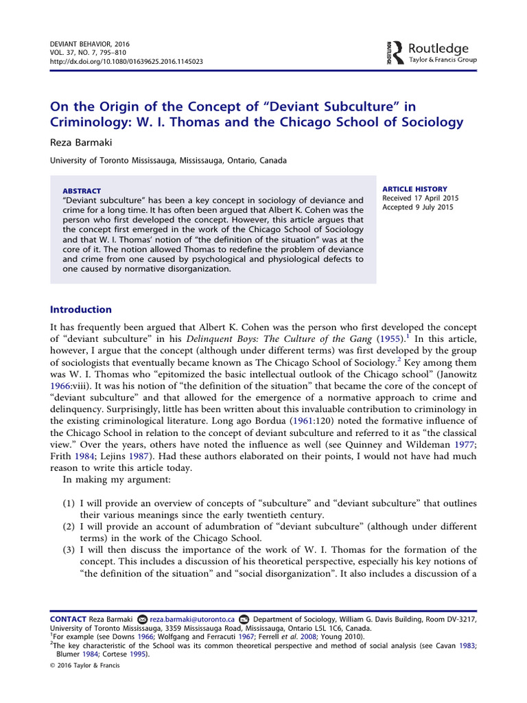 Deviant Subculture - Concept | PDF | Deviance (Sociology) | Criminology