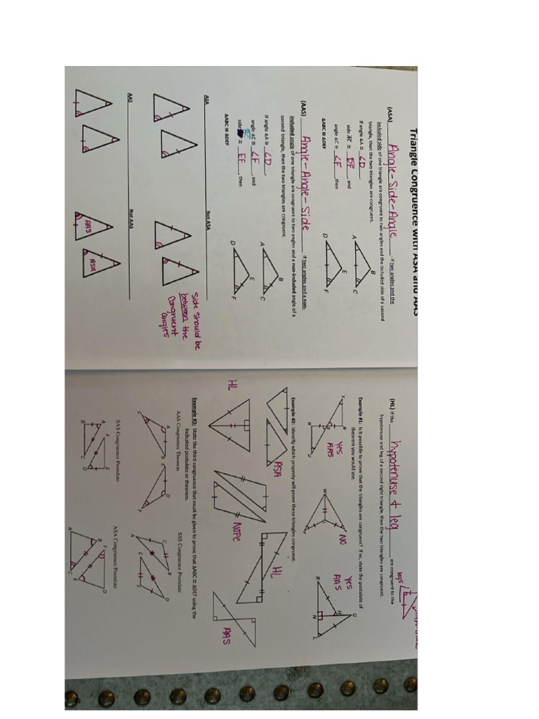 Triangle Congruence With ASA and AAS NOTES | PDF