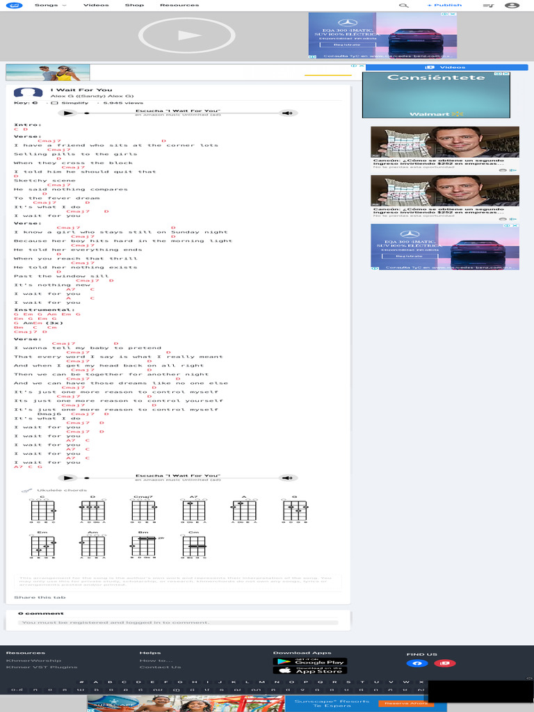 Alex G's "I Wait For You" Chords | PDF