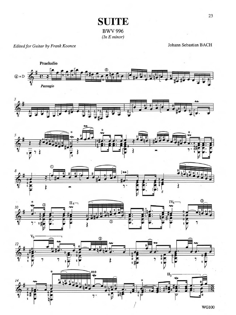 Bach - BWV 996 (Frank Koonce v2) | PDF