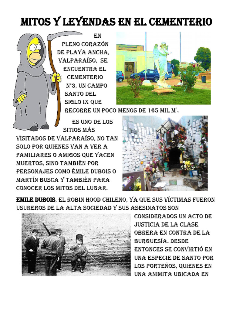 Proyecto Mitos y Leyendas Cementerio Presentacion | PDF | Cementerio