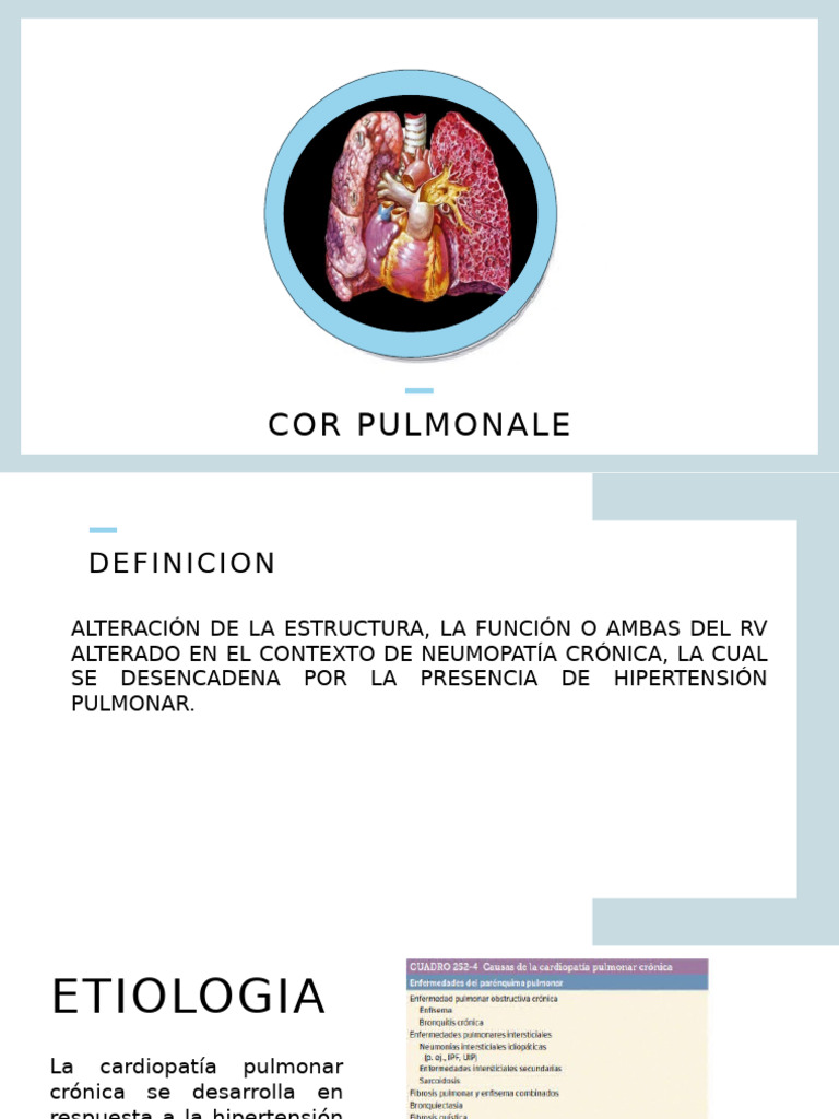 Cor Pulmonale: Definición y Síntomas | PDF