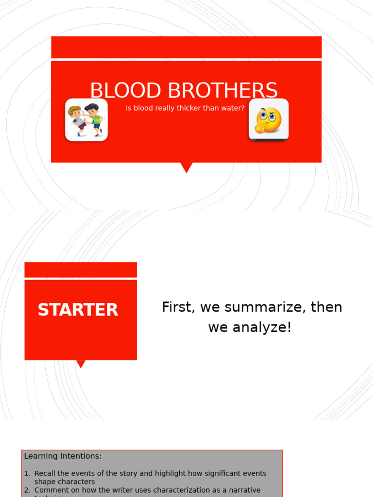 Blood Brothers: Themes and Analysis | PDF | Narration | Narrative
