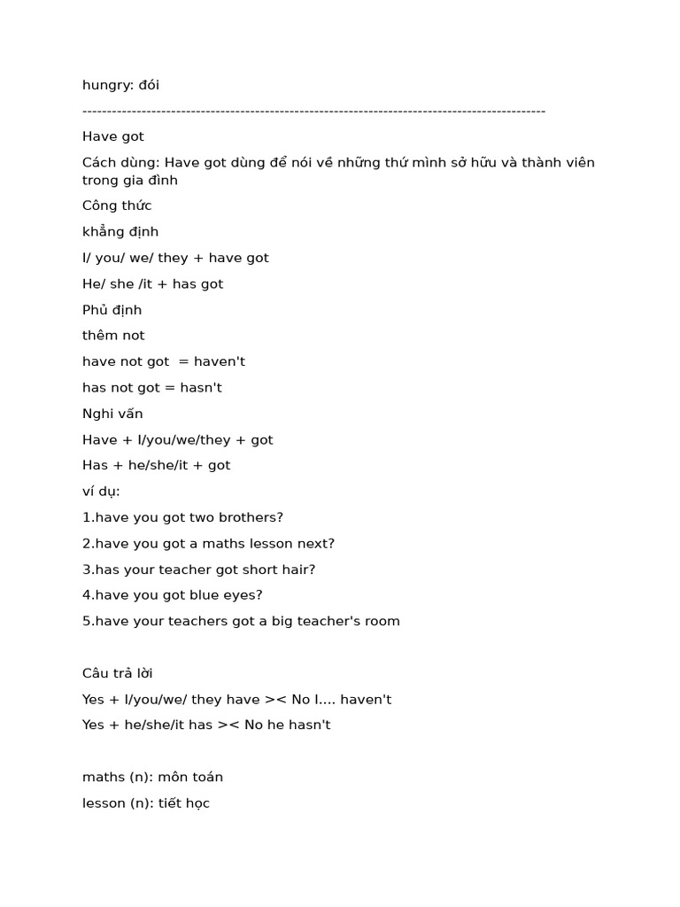 Understanding "Have Got" Usage in English | PDF