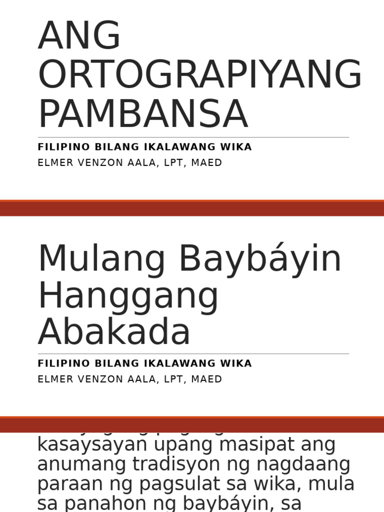 Ang Ortograpiyanh Pambansa | PDF