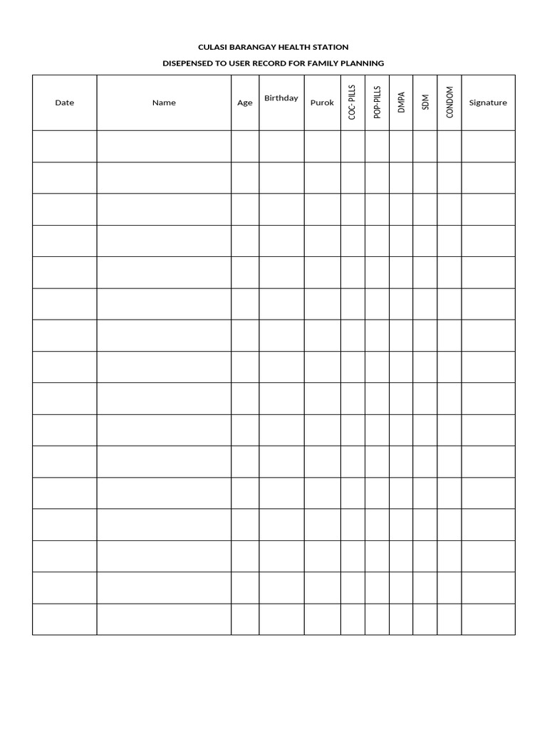 FP Dispensing Record | PDF