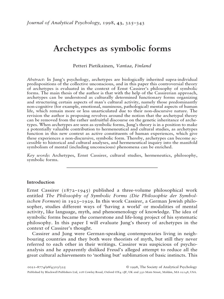 Archetypes As Symbolic Forms | PDF | Hermeneutics | Idealism