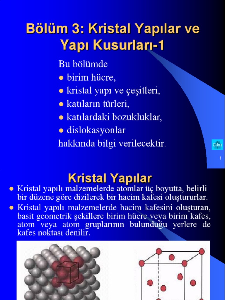 Kristal Yapilar Ve Yapi Kusurlari | PDF