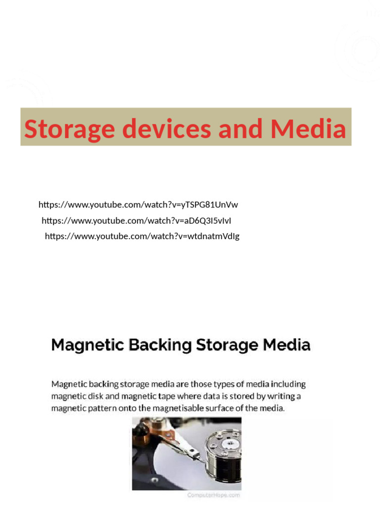 Storage Devices and Media | PDF