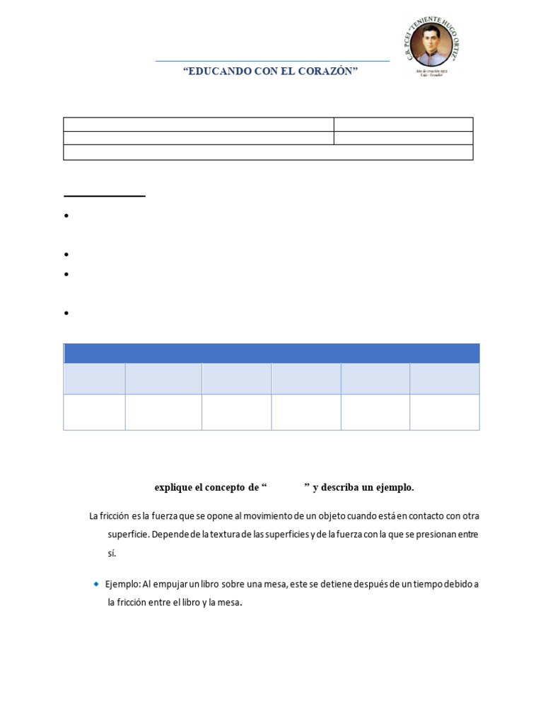 Tarea Entregable-FÍSICA-2do BGU-U1 | PDF | Fuerza | Fricción