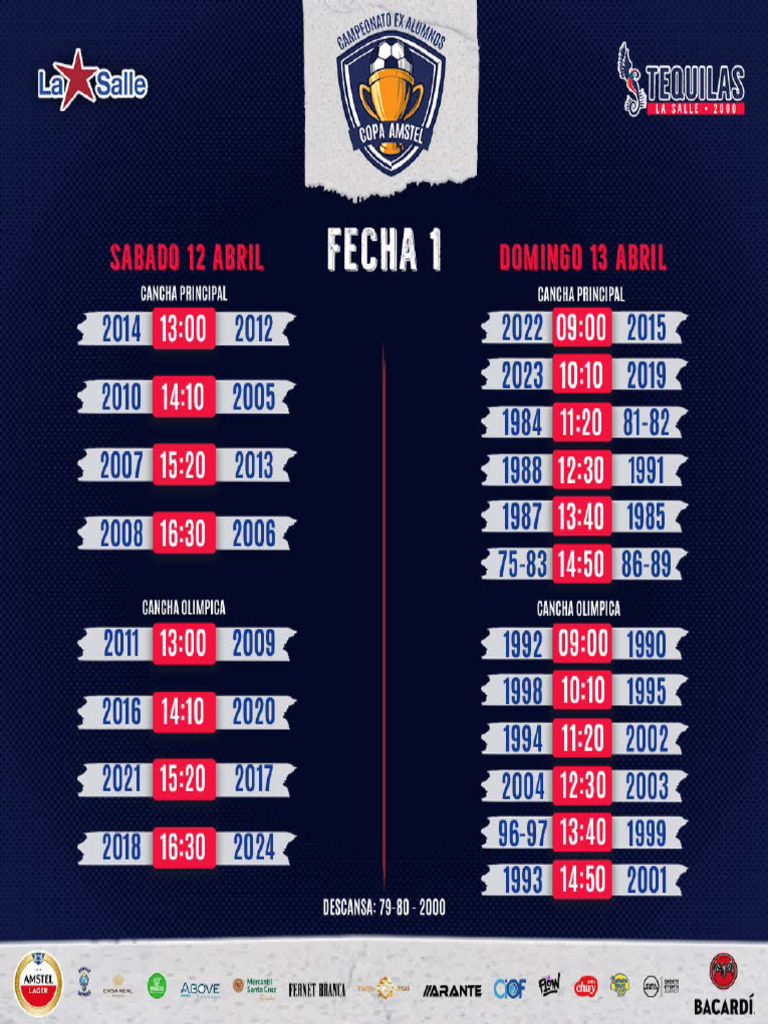 La Salle 2025 Fixture Completo | PDF