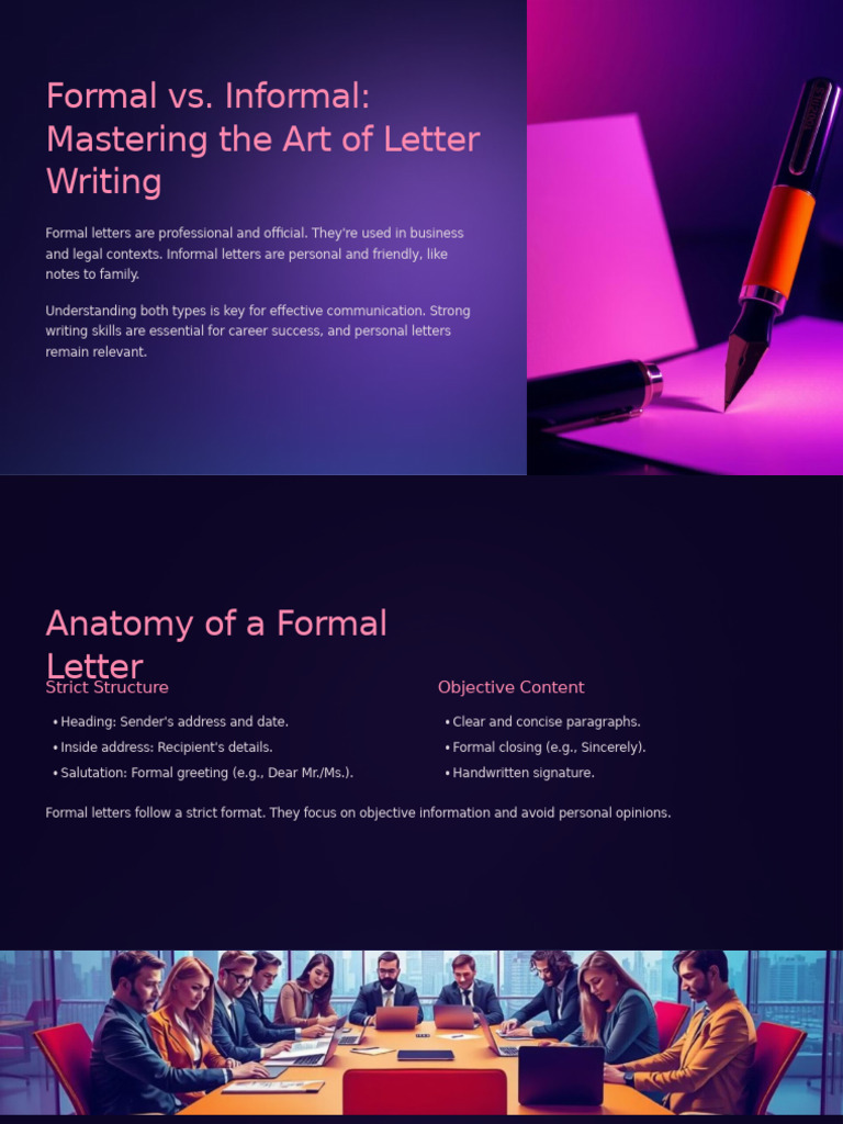 Formal Vs Informal Mastering The Art of Letter Writing | PDF | Communication | Information