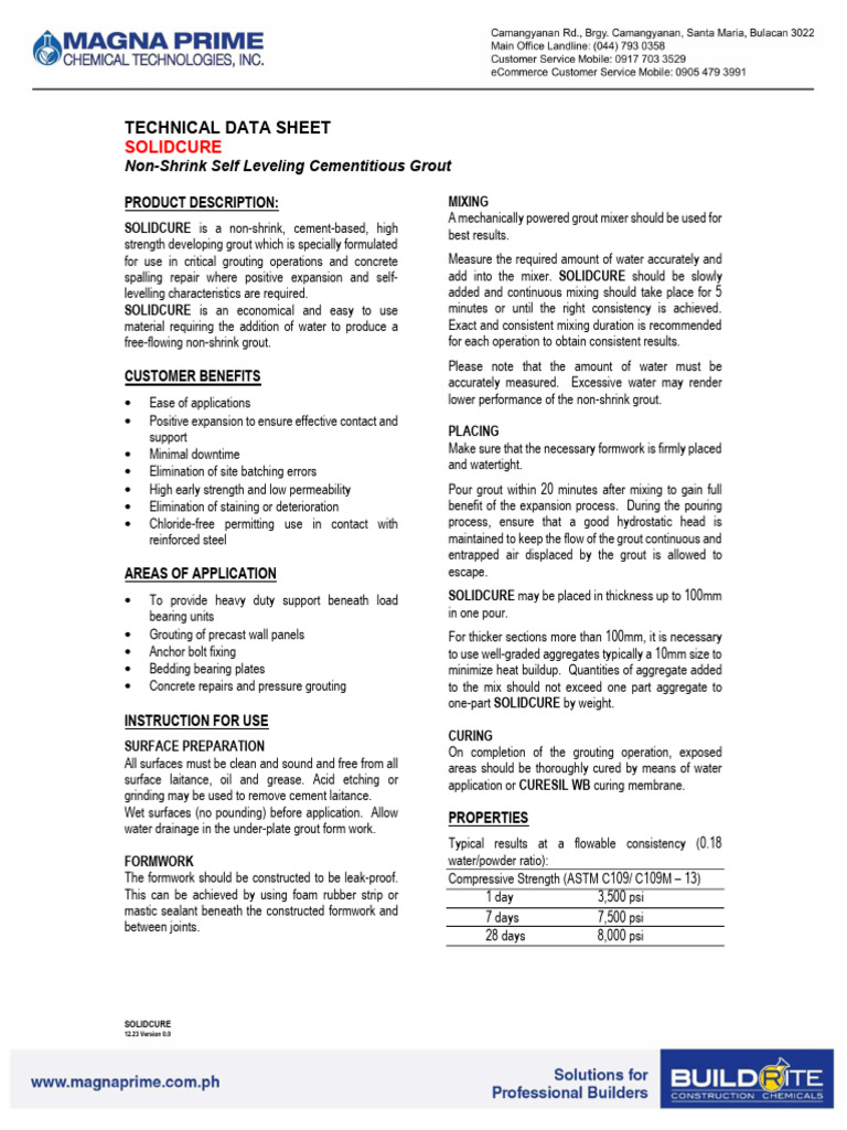 Tds Solidcure - Ver 0.0 Dec23 | PDF | Concrete | Materials