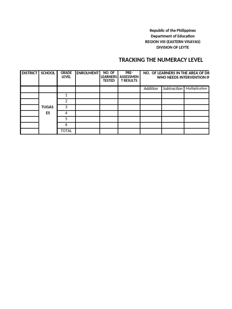 NUMERACY TRACKER | PDF
