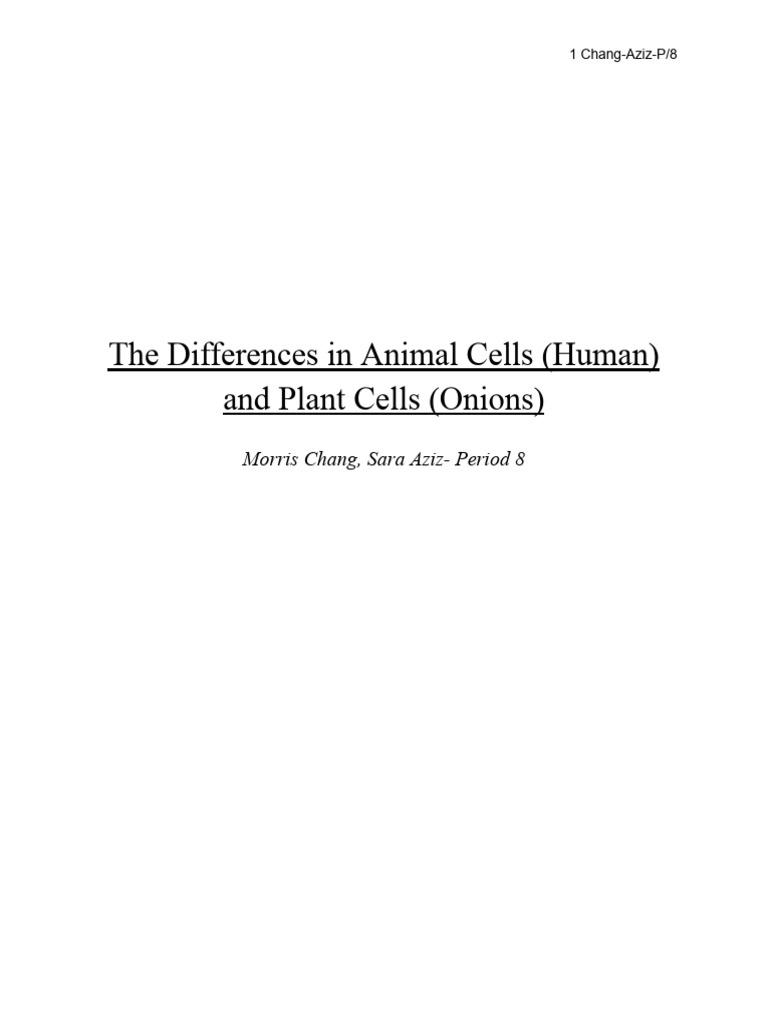 Animal and Plant Cells Lab | PDF | Cell (Biology) | Cytoplasm
