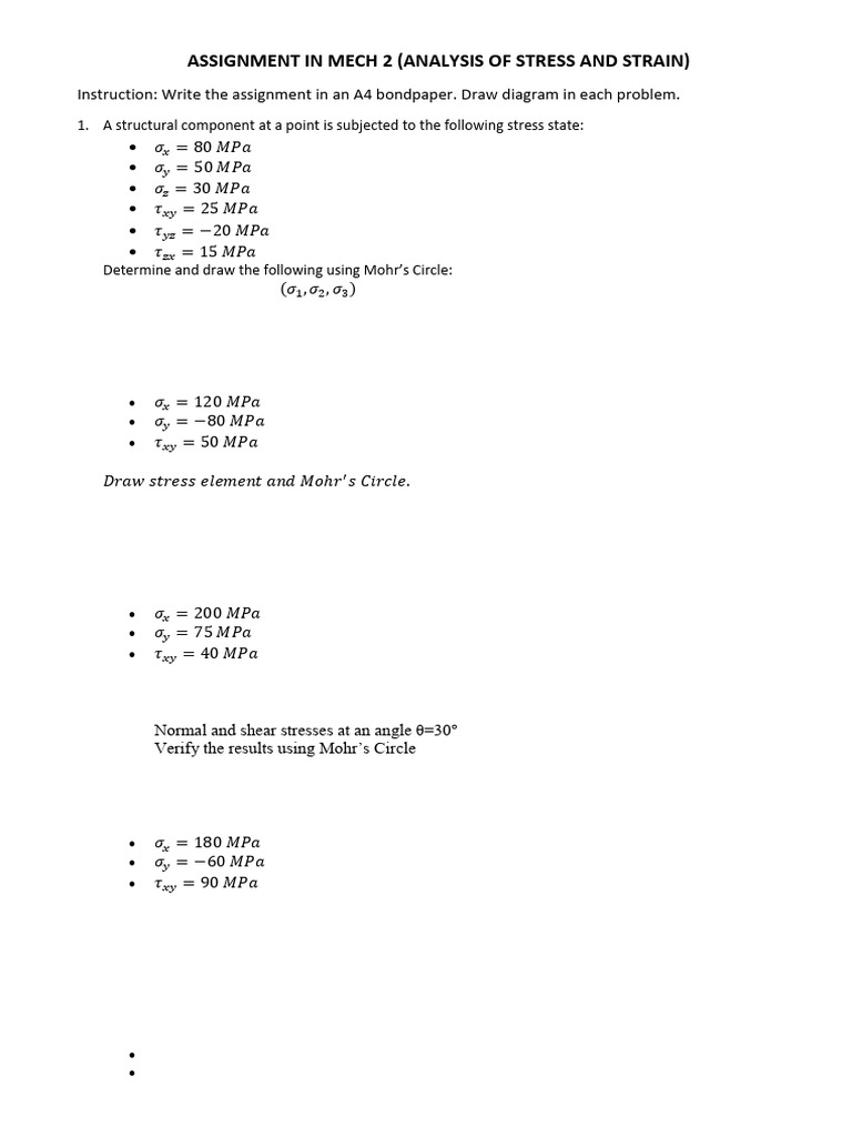 Assignment Stress and Strain Analysis | PDF | Stress (Mechanics ...