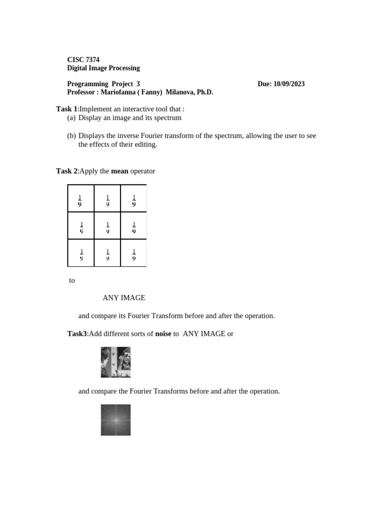 Project 3 Image Processing 2023 | PDF
