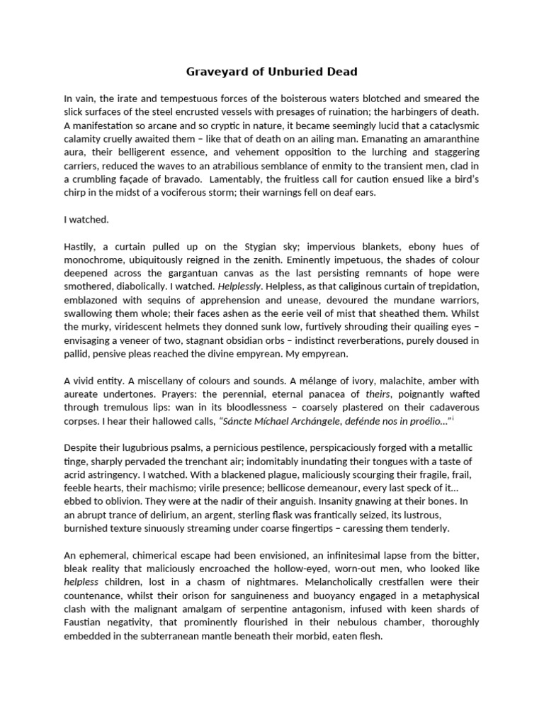 Descriptive Writing CW 3 | PDF