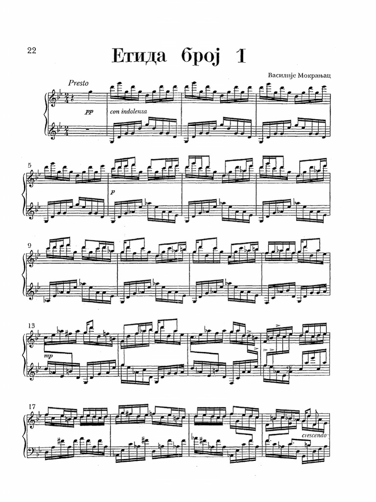 Mokranjac - Four Etudes | PDF