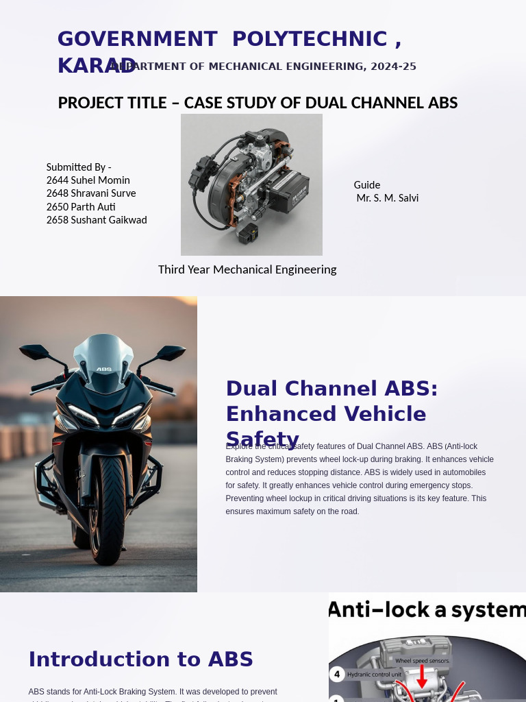 Dual Channel ABS Presentation | PDF | Anti Lock Braking System | Vehicles