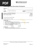 Cambridge Primary ESL Checkpoint 2024 | PDF