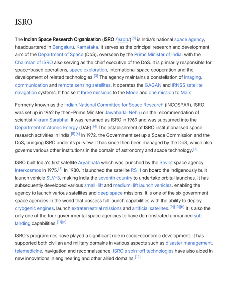 ISRO | PDF | Satellite | Space Programs