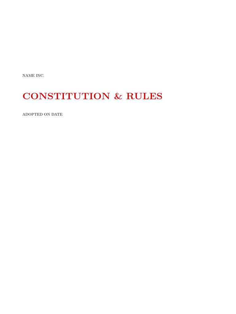 Association Constitution and Rules Template | PDF
