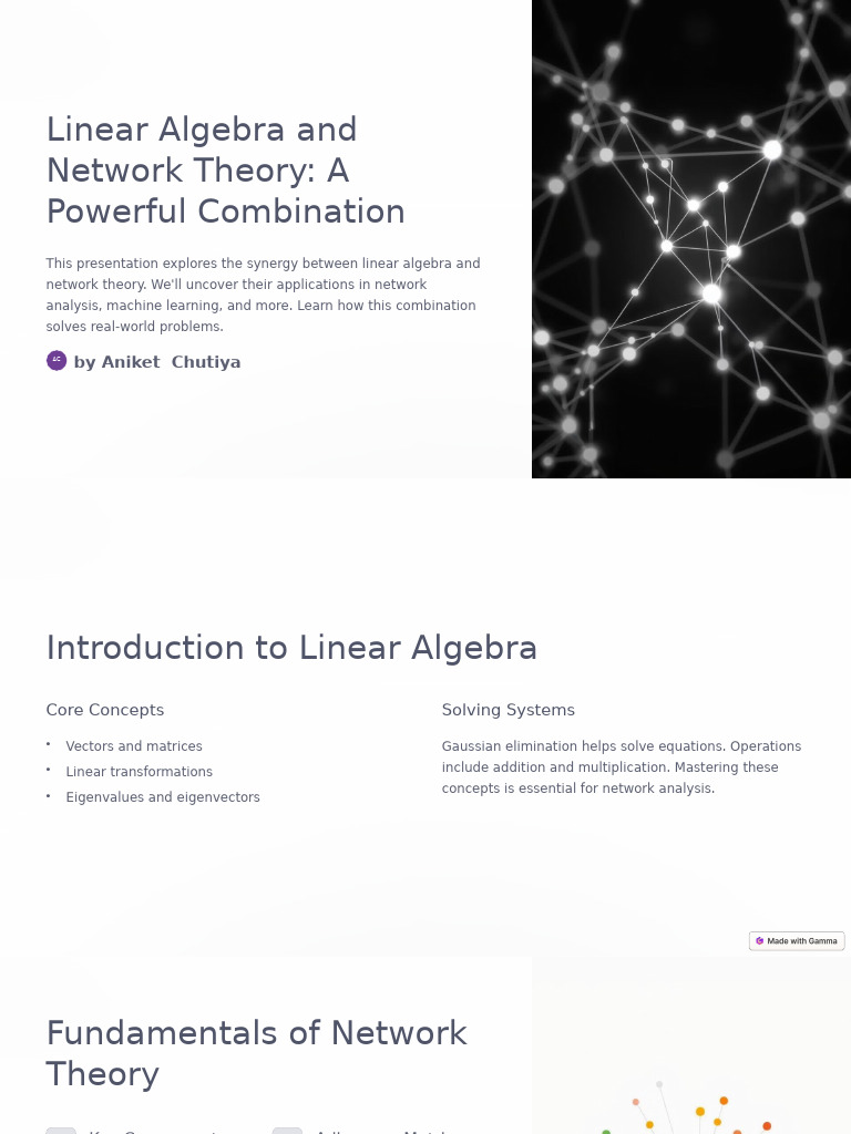 Linear Algebra and Network Theory A Powerful Combination | PDF | Linear ...
