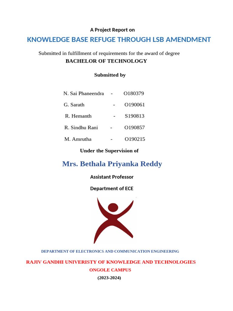 A Project Report On Image Steganography Using Lsb Algorithm Pdf Data Compression Cryptography