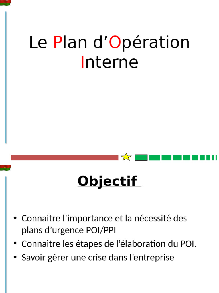 Élaboration du Plan d'Opération Interne | PDF | Gestion des risques ...