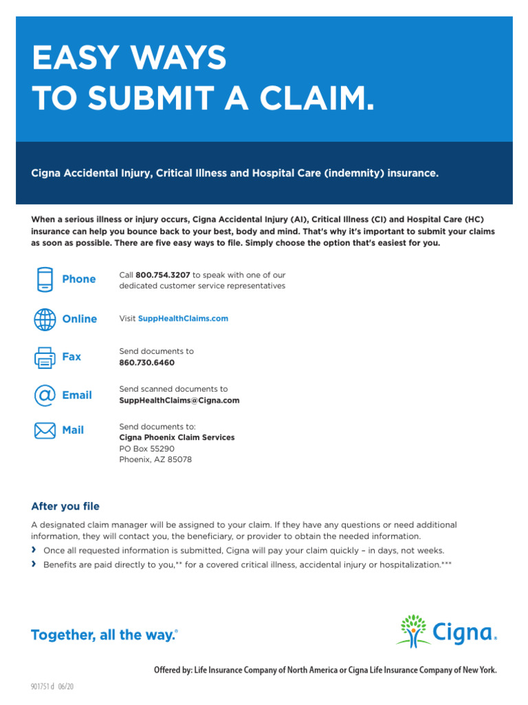 Flyer - How to File a Cigna Accident Claim | PDF | Cigna | Health Care